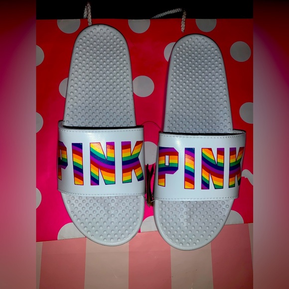 PINK Victoria's Secret | Shoes | Nwt Vs Pink Size Large 9 Rainbow Logo ...